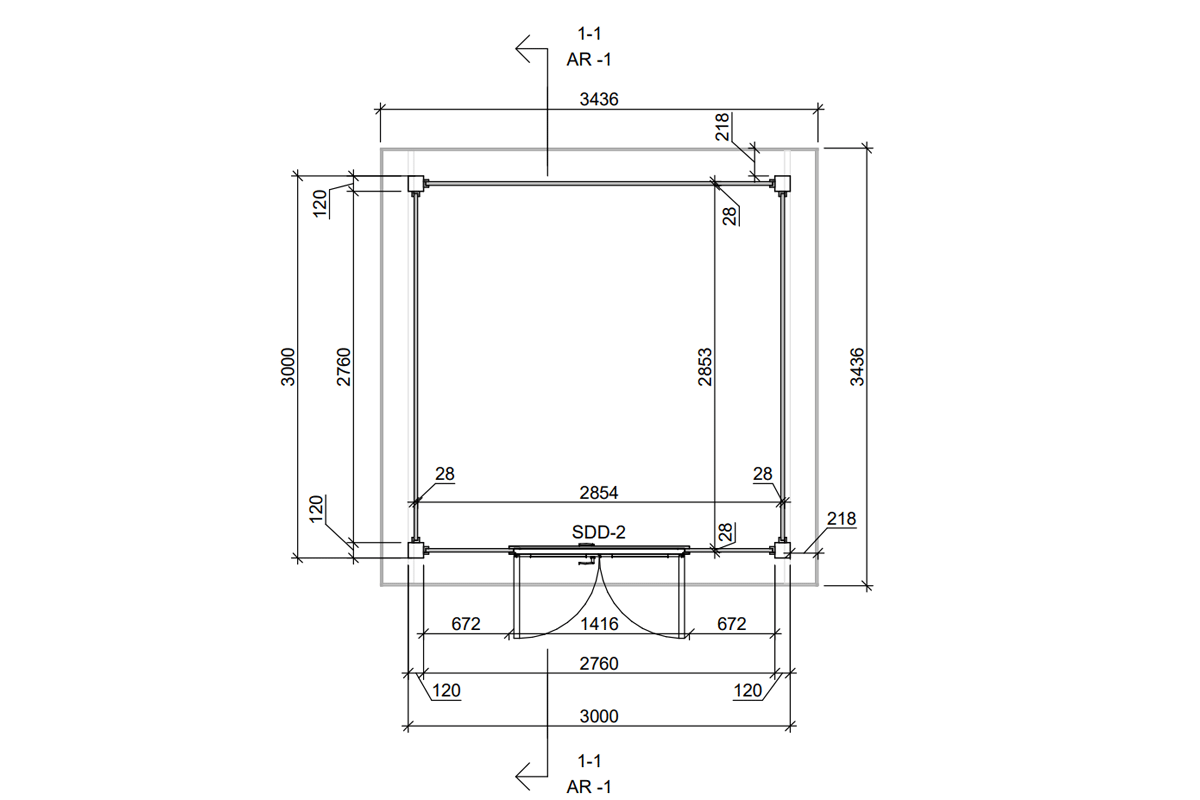 Prime Line blokhut 300x300 cm | Van Kooten