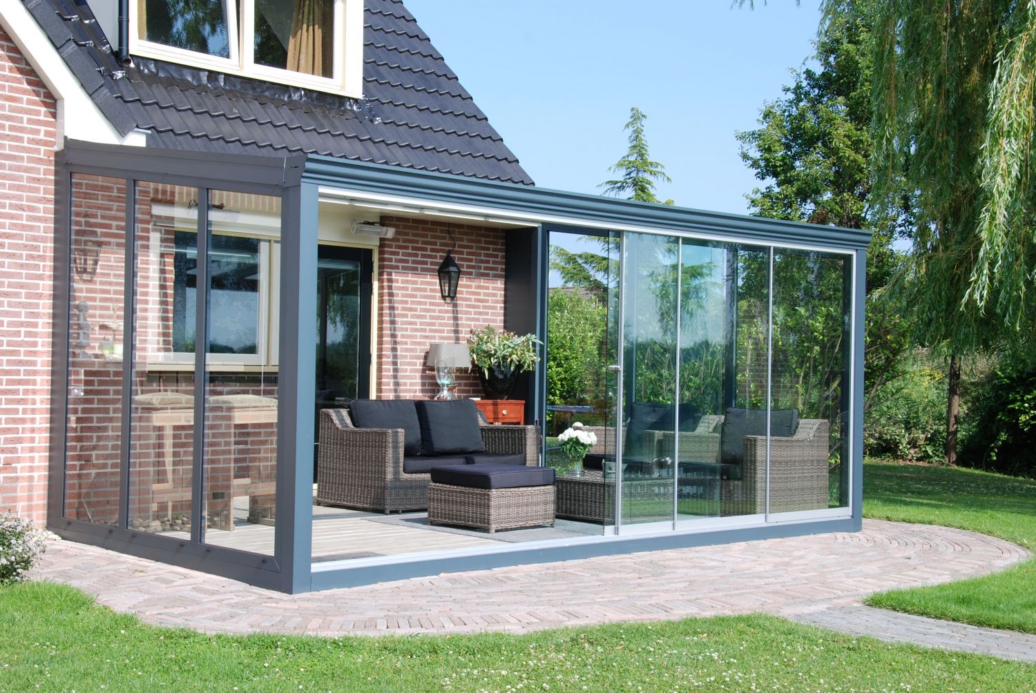 Glastuinkamer met polycarbonaat dak 400x300 cm op 2 staanders | Van Kooten