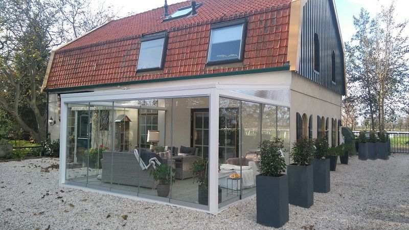 Verasol aluminium glastuinkamer met polycarbonaat dak 400x250 cm op 2 ...
