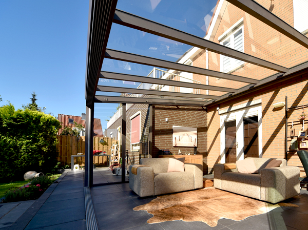 Verasol aluminium glastuinkamer met polycarbonaat dak 500x400 cm op 3 ...