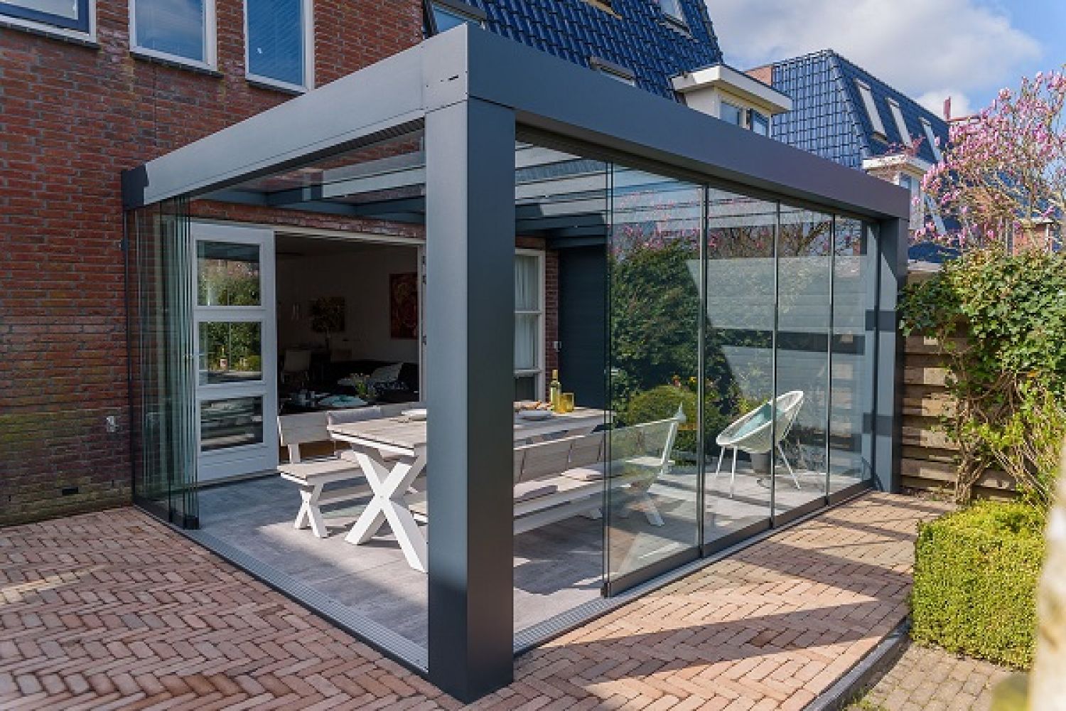 Verasol Cube veranda 600x400 cm met glasdak | Van Kooten