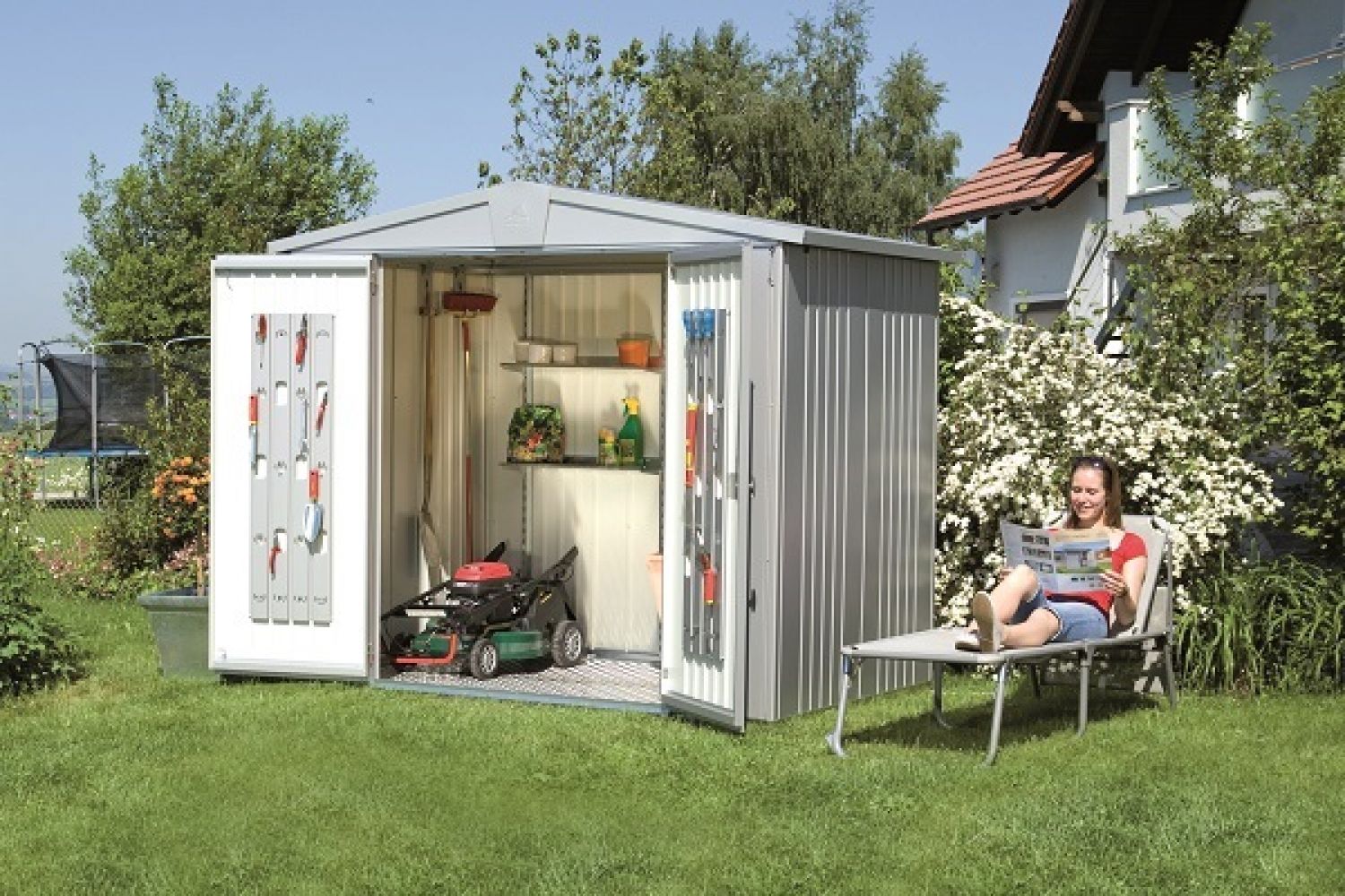 Biohort metalen berging Europa 4 244x228x203 cm | Van Kooten