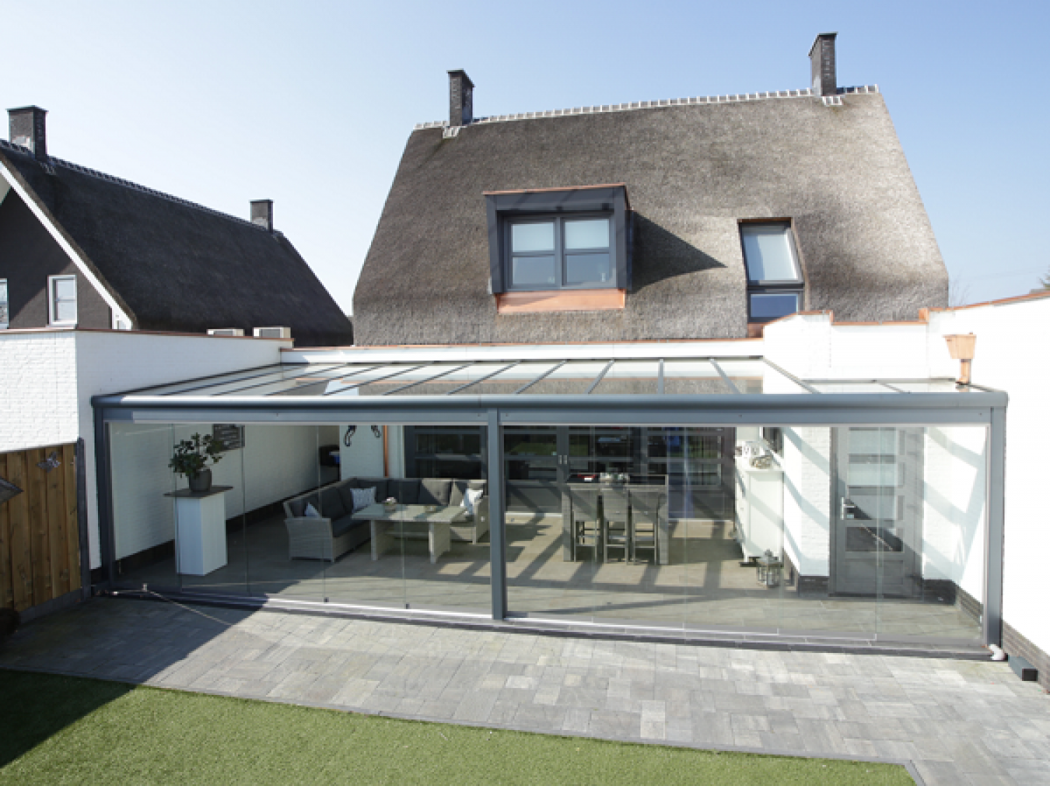 Glastuinkamer met polycarbonaat dak 400x300 cm op 2 staanders | Van Kooten